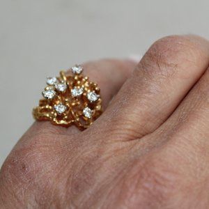 Jewelry | Vintage Rhinestone Gold Tone Ring 6 | Poshmark